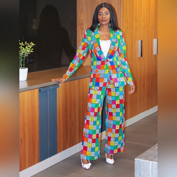 Jackets & Coats | Tife African Print Blazer And Pant Set | Poshmark